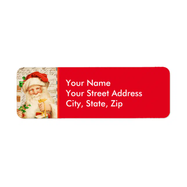 Vintage Santa Claus Return Address Mailing label | Zazzle