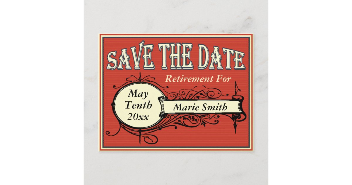 Vintage Save The Date Retirement Announcement Postcard Zazzle Vintage Save The Date Retirement Announcement Postcard Zazzle
