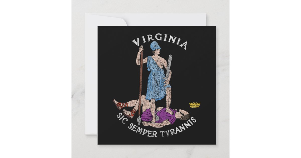 Vintage Seal of Virginia Sic Semper Tyrannis Invitation | Zazzle