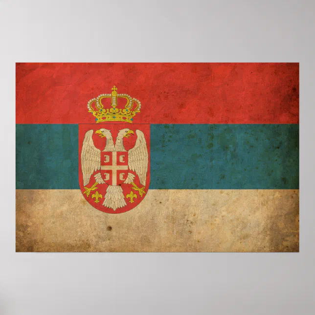 Vintage Serbia Flag Poster | Zazzle