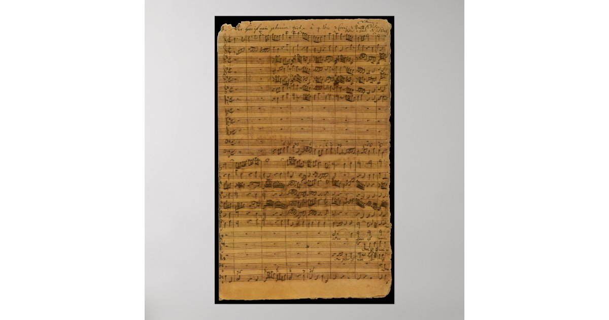 Vintage Sheet Music by Johann Sebastian Bach Poster | Zazzle