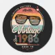 Vintage since 1986 classic round sticker | Zazzle