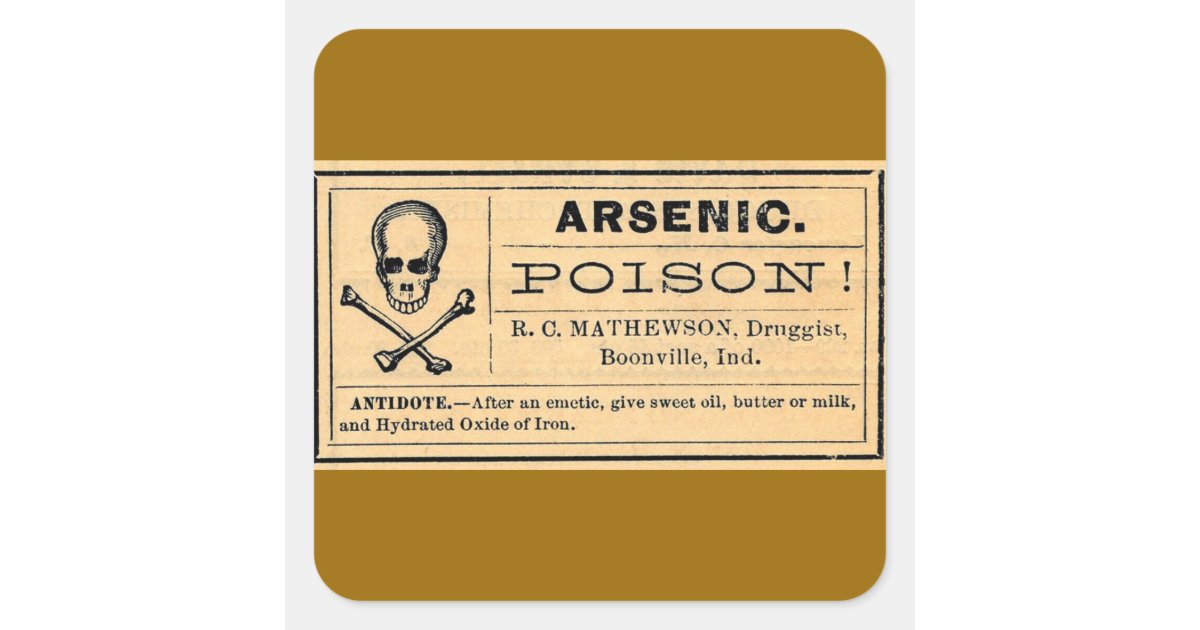 Vintage Skull Crossed Bones Arsenic Poison Label | Zazzle
