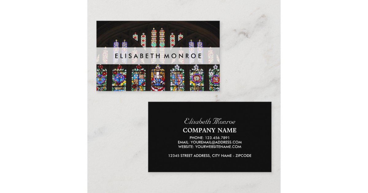 Vintage Stained Glass Business Card | Zazzle