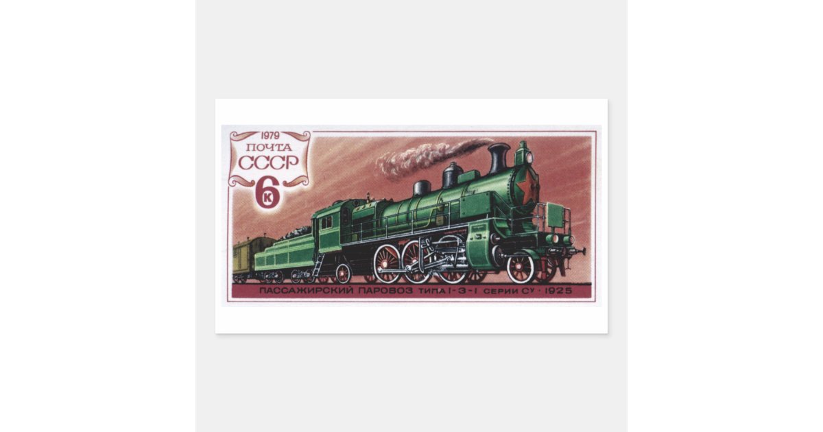 Vintage Steam Locomotive Trains Rectangular Sticker | Zazzle