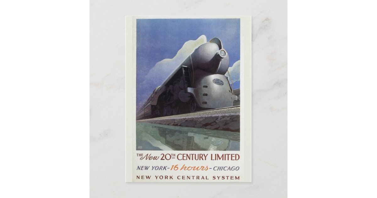 Vintage Streamline Steam Locomotive Postcard | Zazzle