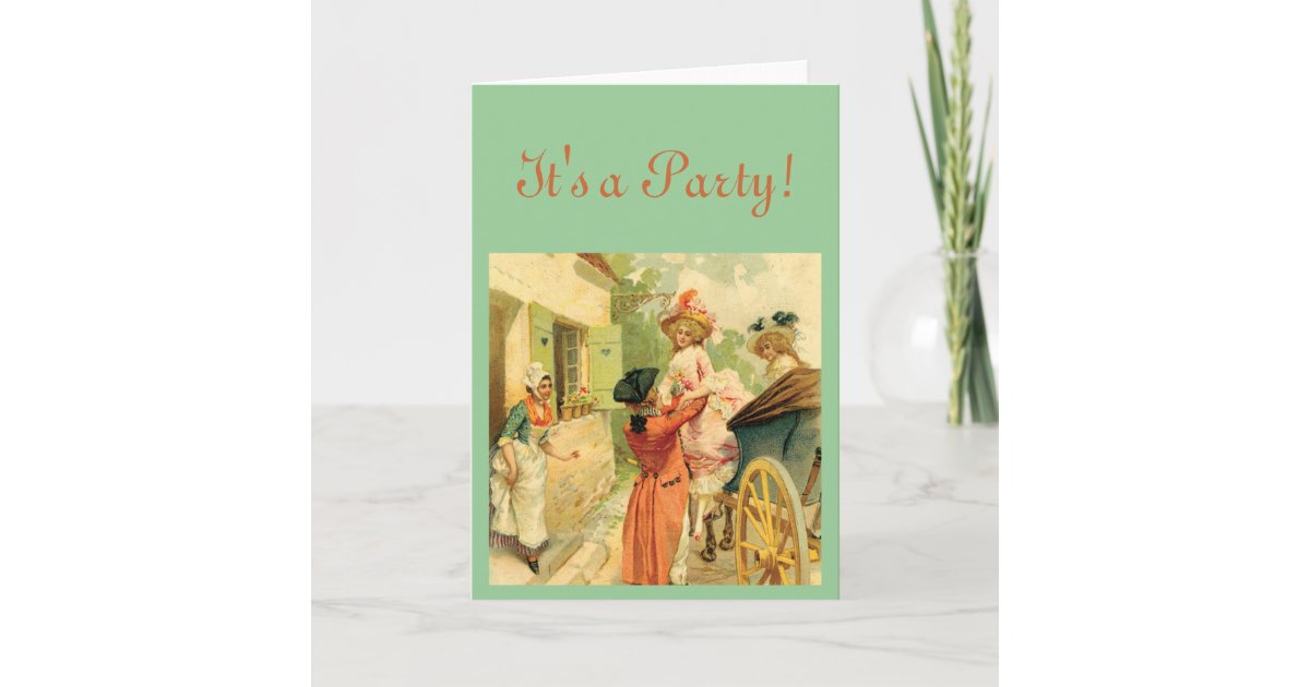 Vintage Style 18th Century Party Invitation Card | Zazzle