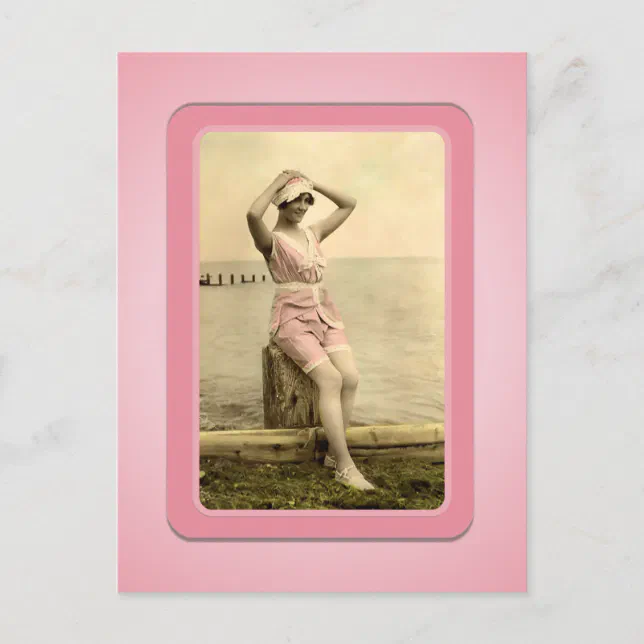 Vintage Sun Bather Beach Babes Postcard | Zazzle