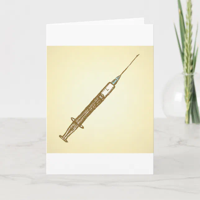 Vintage Syringe Medical Healthcare Sketch Card | Zazzle