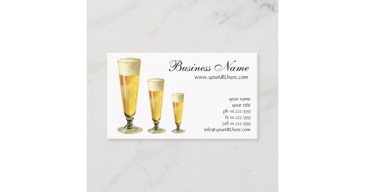 Vintage Tall Frosty Draught Beer, Alcohol Beverage Business Card | Zazzle
