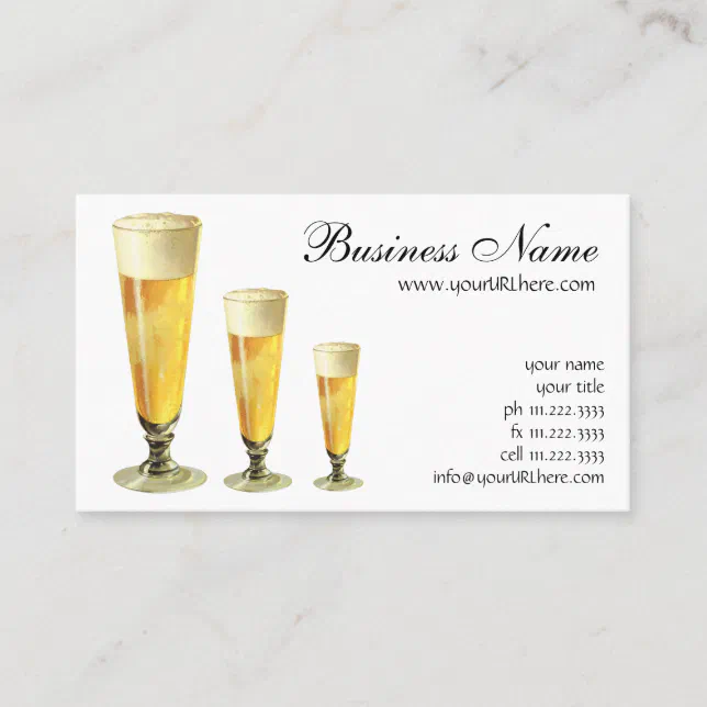 Vintage Tall Frosty Draught Beer, Alcohol Beverage Business Card | Zazzle