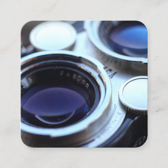 Vintage TLR Camera Detail Square Business Card | Zazzle