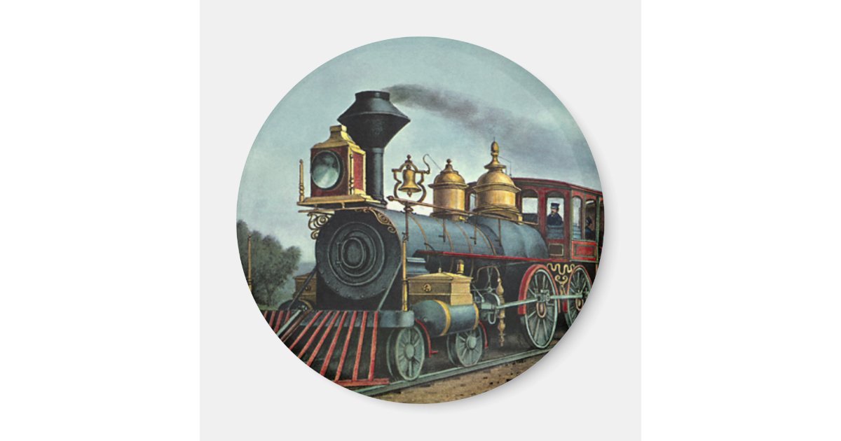 Vintage Transportation, Coal Train Locomotive Magnet | Zazzle