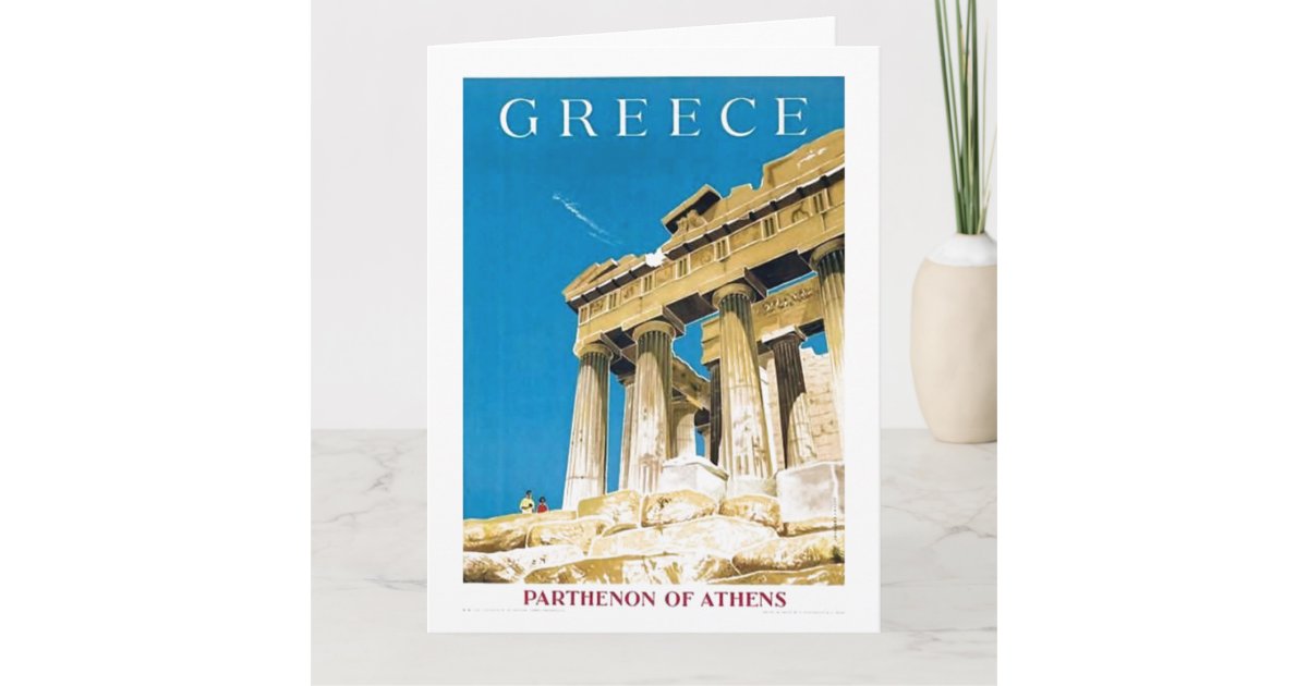 Vintage Travel Athens Greece Parthenon Temple Card | Zazzle