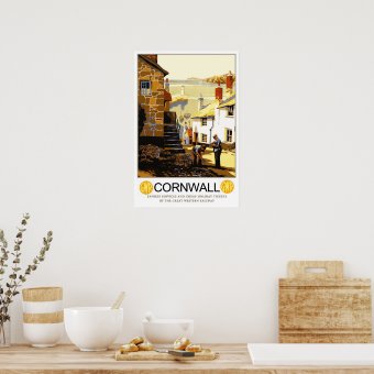 Vintage travel,Cornwall Poster | Zazzle