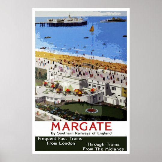Vintage travel,Margate Poster | Zazzle.co.uk