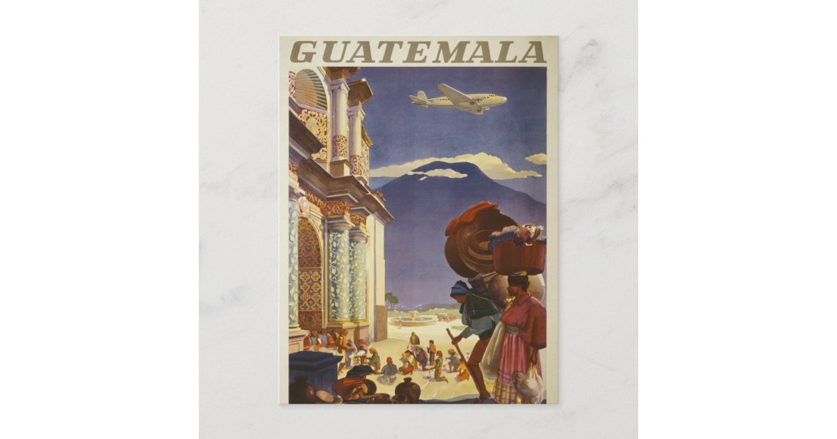 Vintage Travel Poster For Guatemala Postcard | Zazzle