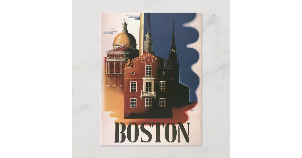 Vintage Travel Poster from Boston, Massachusetts Postcard | Zazzle