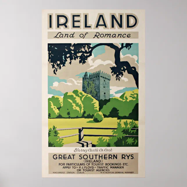 Vintage Travel Poster Ireland Blarney Castle | Zazzle