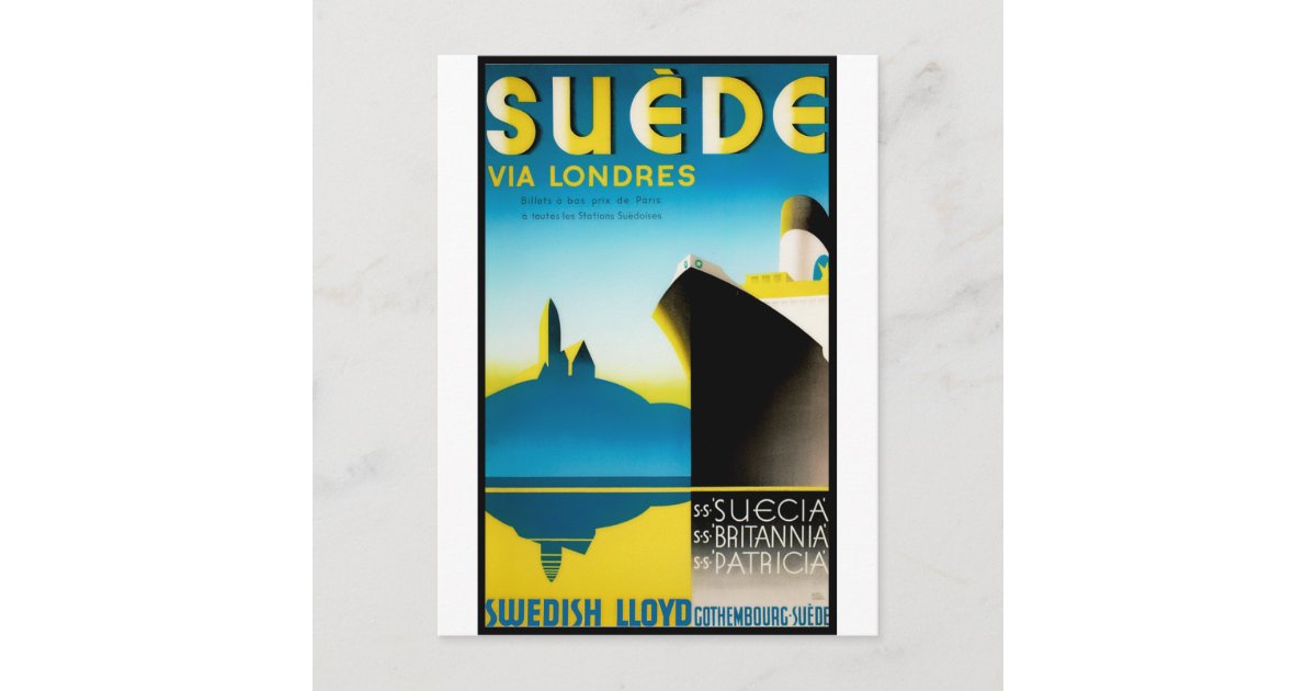 Vintage Travel Posters: Suede via London Postcard | Zazzle