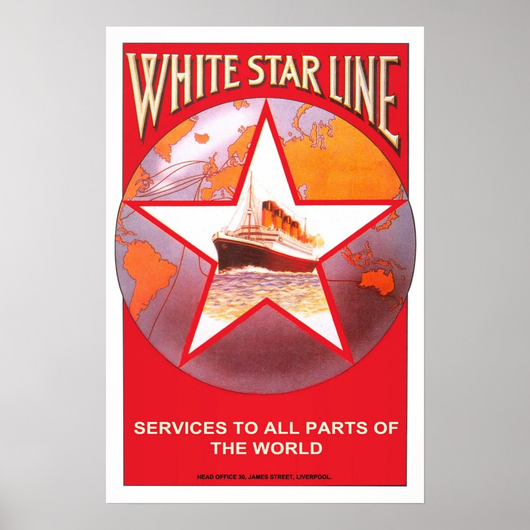 Vintage travel,White Star Line Poster | Zazzle
