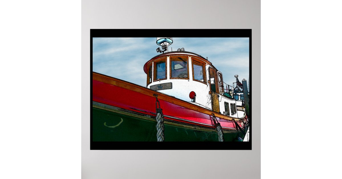 Vintage Tug Boat Poster | Zazzle