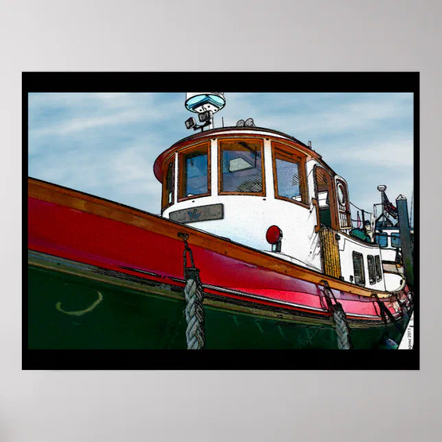 Vintage Tug Boat Poster | Zazzle