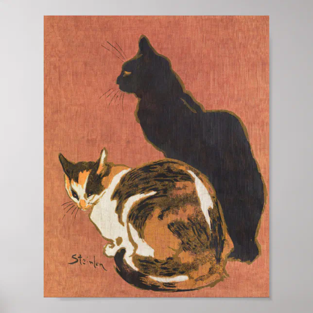 Vintage Two Cats Painting Steinlen Poster | Zazzle