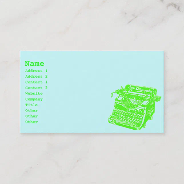 Vintage Typewriter Business Card | Zazzle