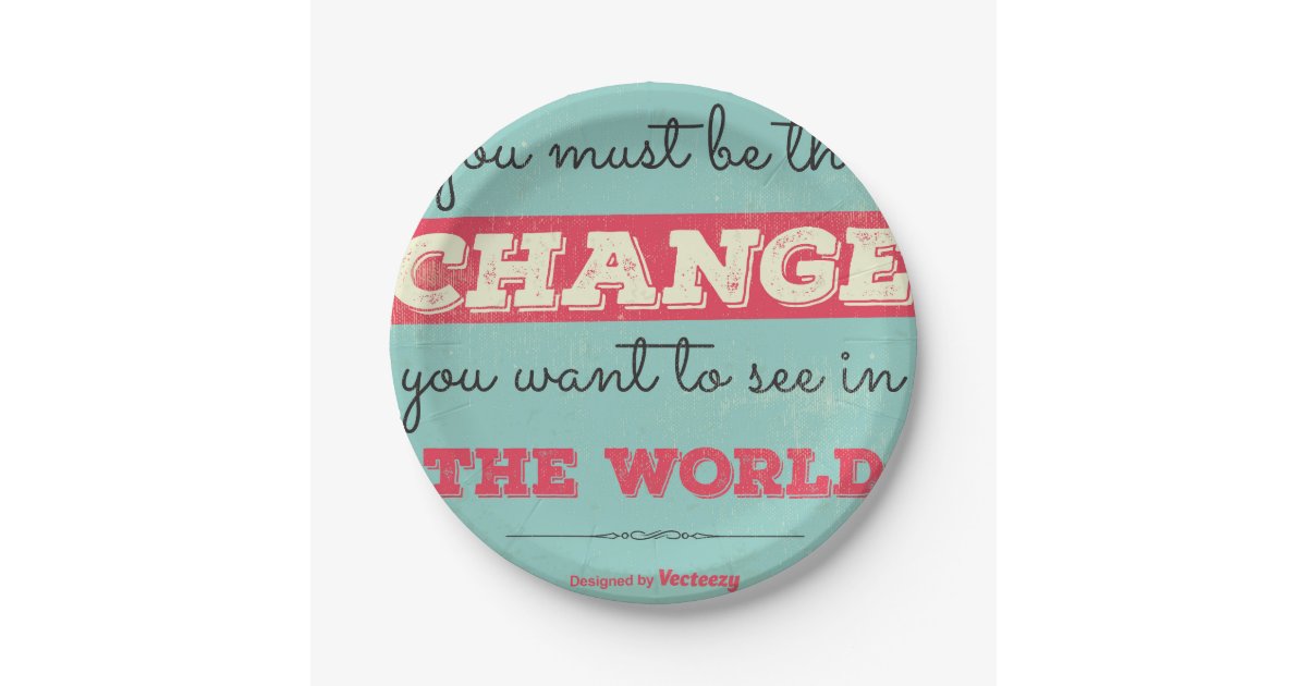 Vintage Typography Paper Plate | Zazzle