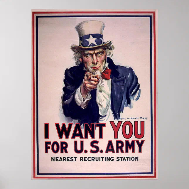 Vintage Uncle Sam Recruitment Poster | Zazzle