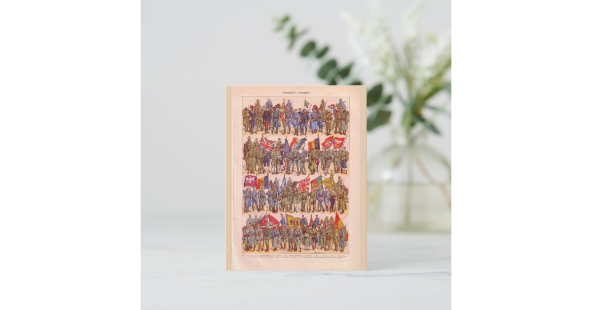 Vintage Uniforms of the First World War Postcard | Zazzle