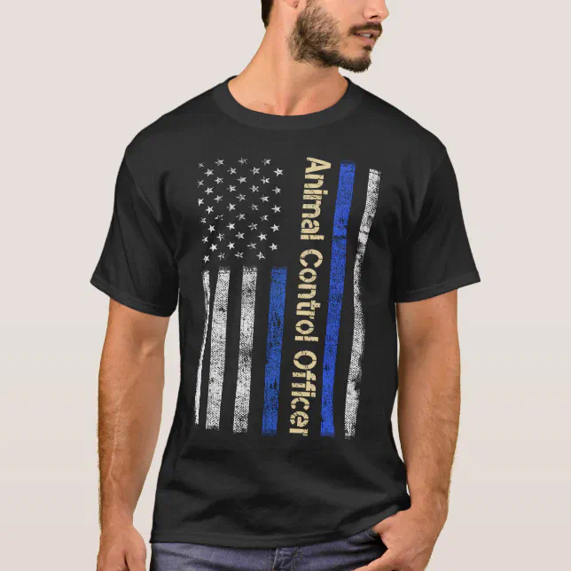Vintage USA Animal Control Officer American Flag P T-Shirt | Zazzle