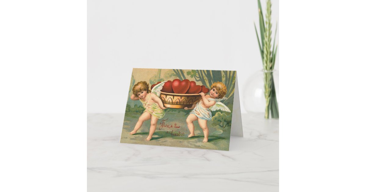 Vintage Valentine Cupid Card | Zazzle