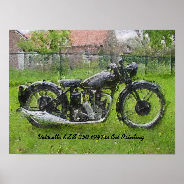 Vintage Velocette KSS motorcycle Oil Paint Poster | Zazzle