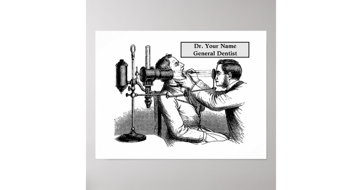 Vintage Victorian Era Dentist Illustration Poster | Zazzle