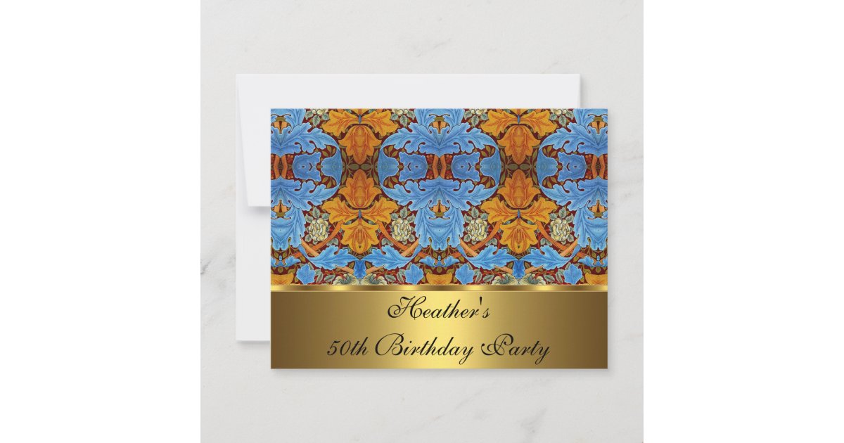 Vintage Victorian Floral St James 1880 Gold Invitation | Zazzle