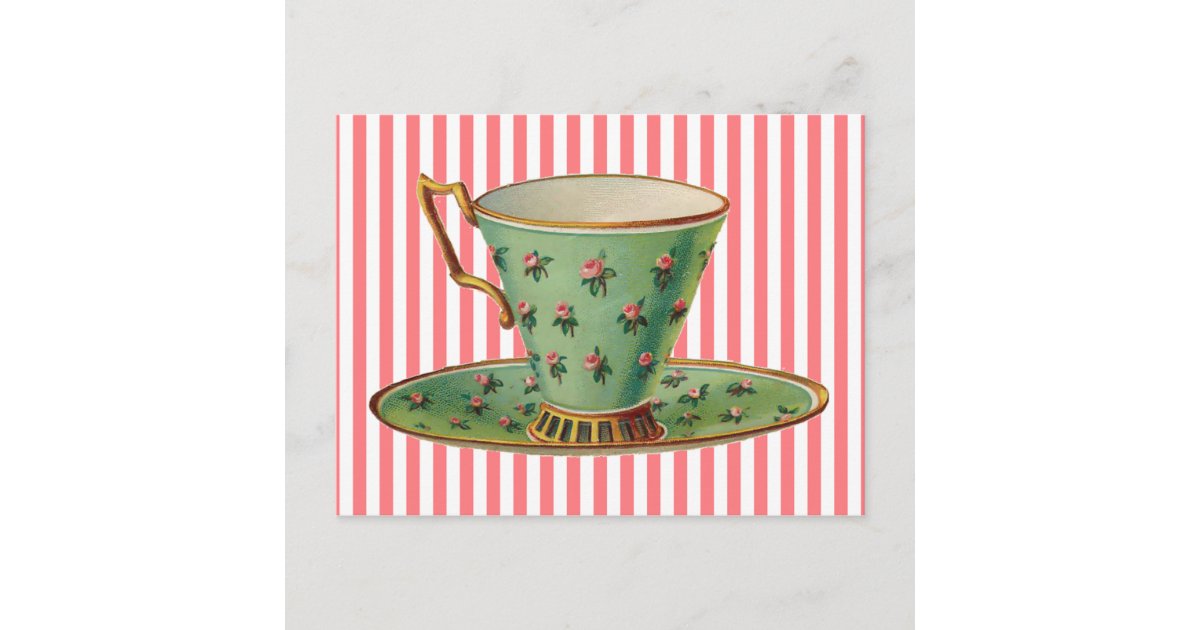 Vintage Victorian Tea Cup Postcard | Zazzle