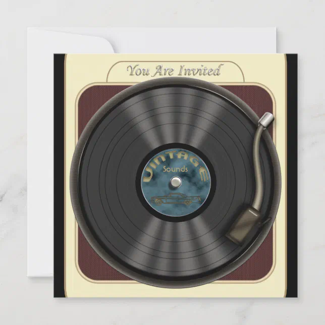Vintage Vinyl Record Party Invitations | Zazzle