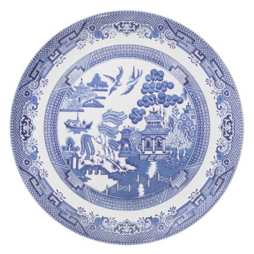 Vintage Willow Pattern Dinner Plates | Zazzle