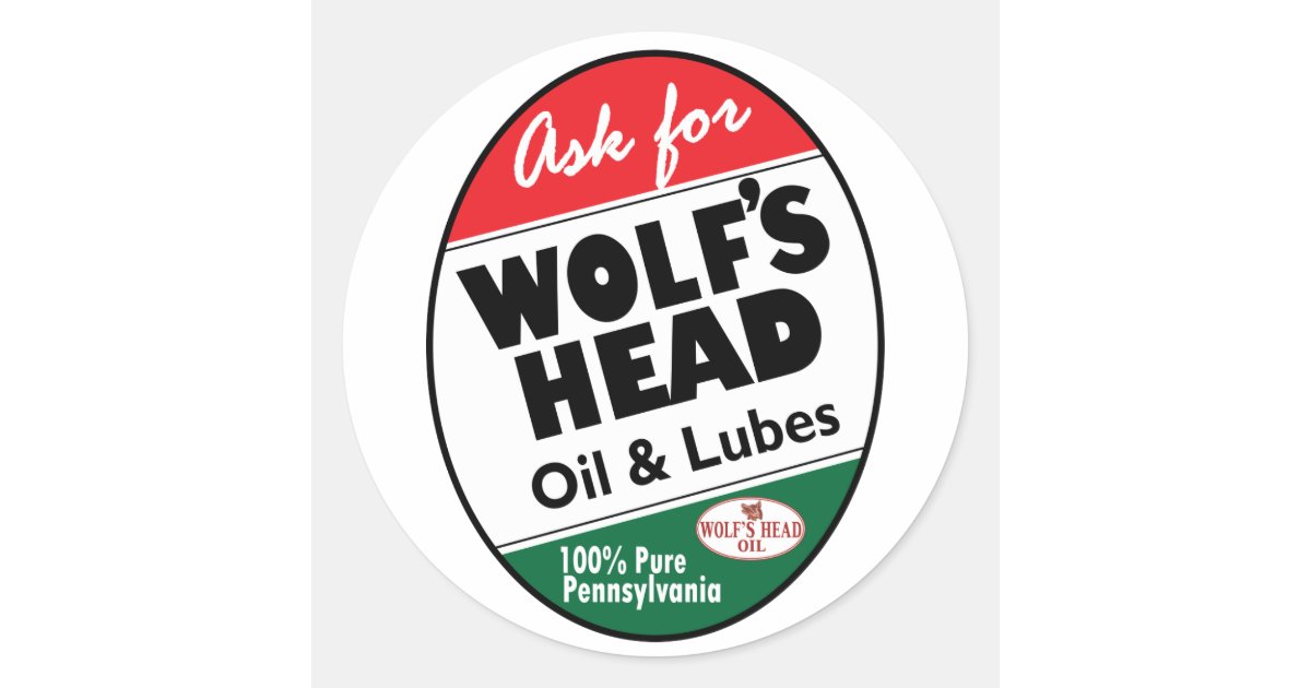 Vintage Wolfs Head sign Classic Round Sticker | Zazzle