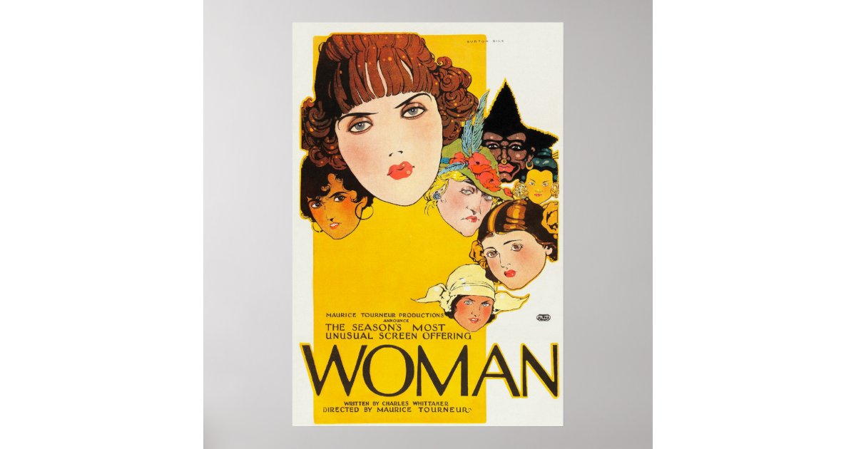 Vintage Woman 1918 Hollywood Movie Poster | Zazzle