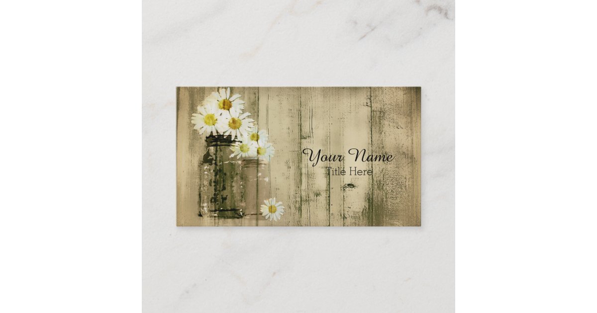 Vintage Wood and Mason Jar Business Card | Zazzle