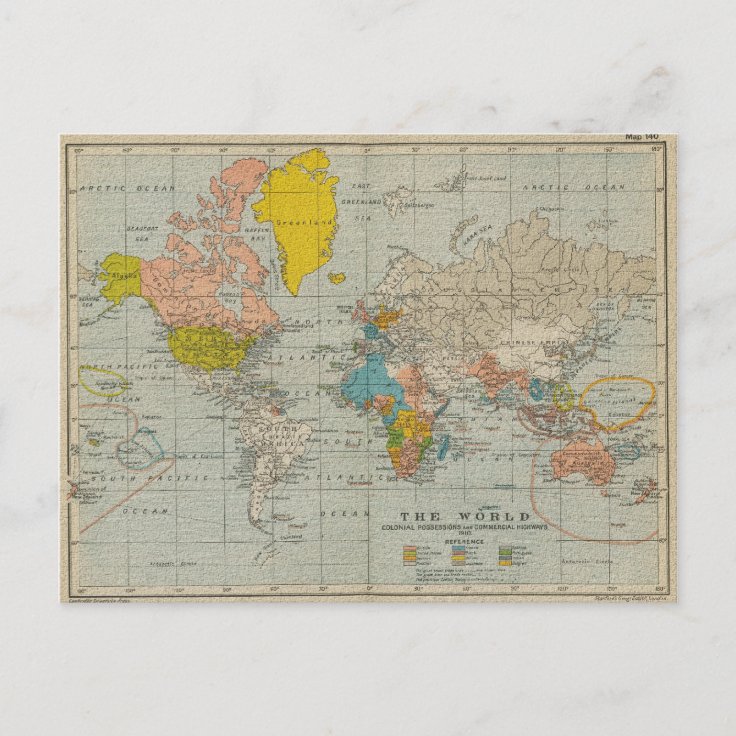 1910 world map with flags