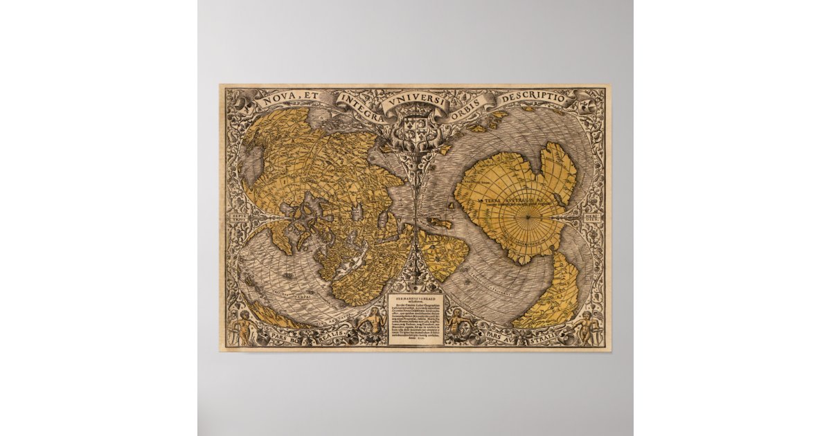 Vintage world map. Old retro antique cartography Poster | Zazzle