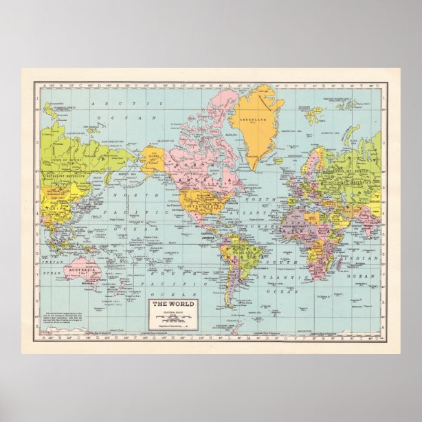 Vintage Map Posters & Prints | Zazzle UK