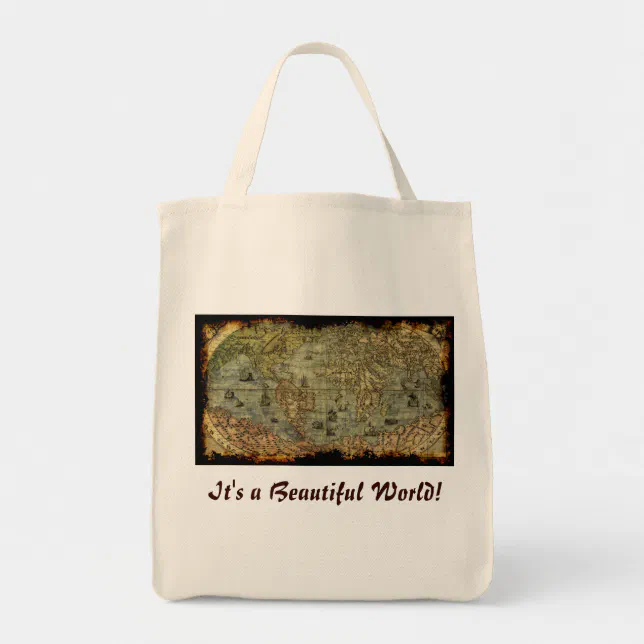 Vintage World Map Tote Bag | Zazzle