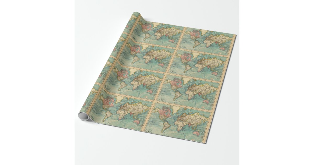 Vintage World Map Wrapping Paper | Zazzle