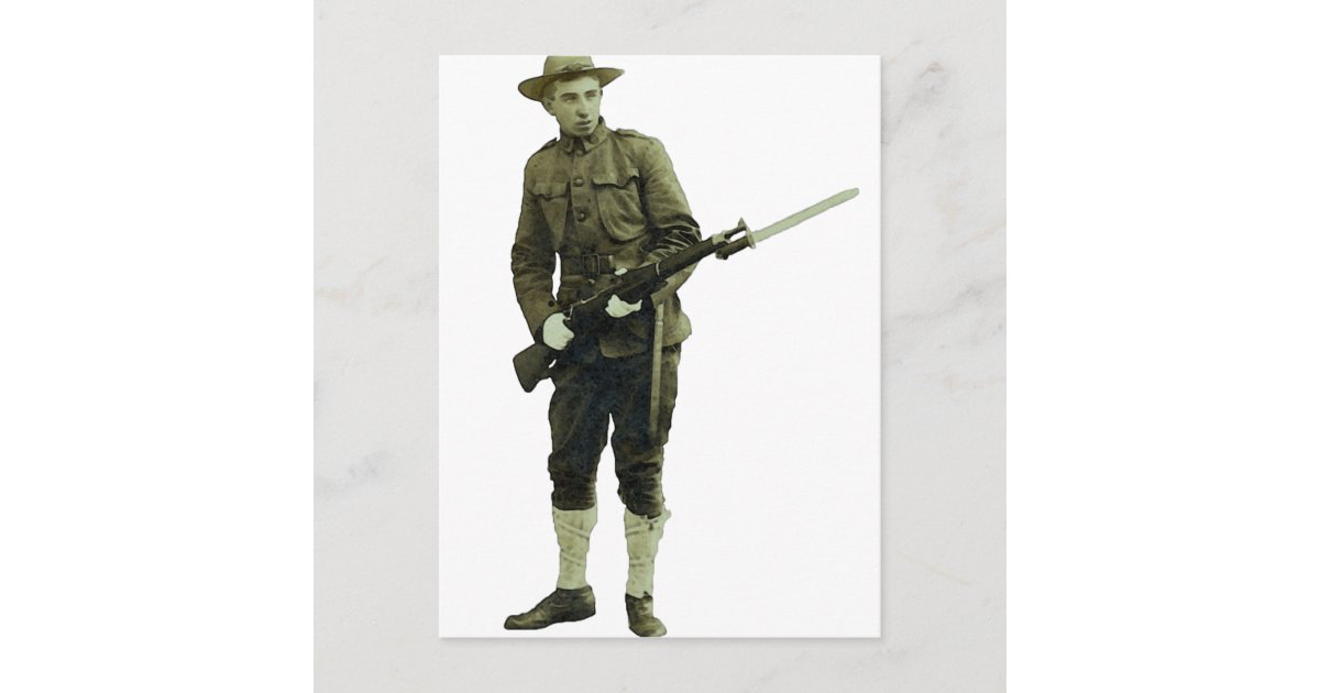 Vintage World War One Doughboy Soldier Postcard | Zazzle