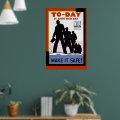 Vintage WPA Work Safety Poster Print | Zazzle